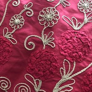 maggie breen | Dresses | Maggie Breen Pink White Embroidered Dress ...